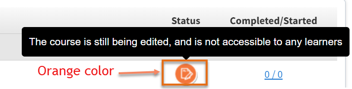 What does each course status mean – Oasis LMS
